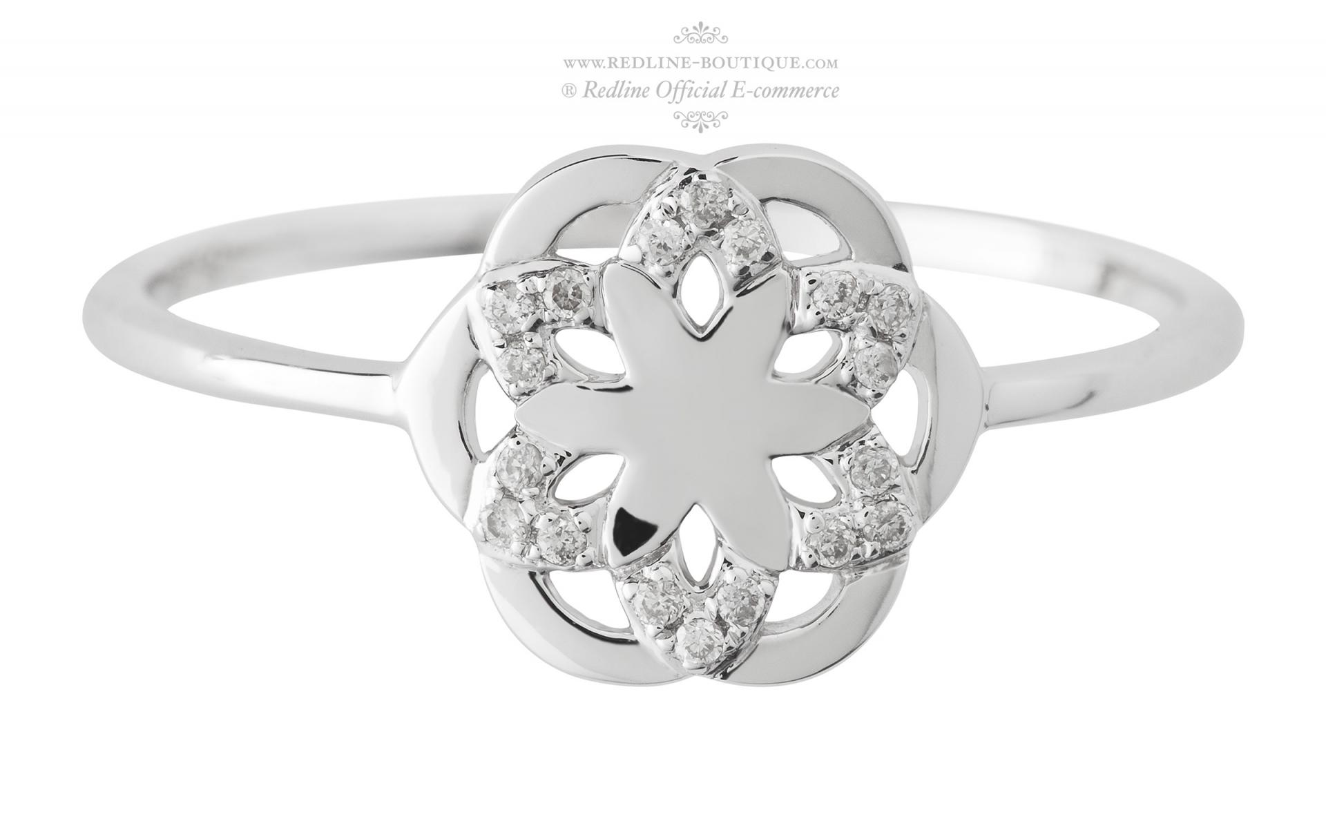 Redline Bijoux Lise"1 Étoile" Bague Or Blanc Diamant - Redline