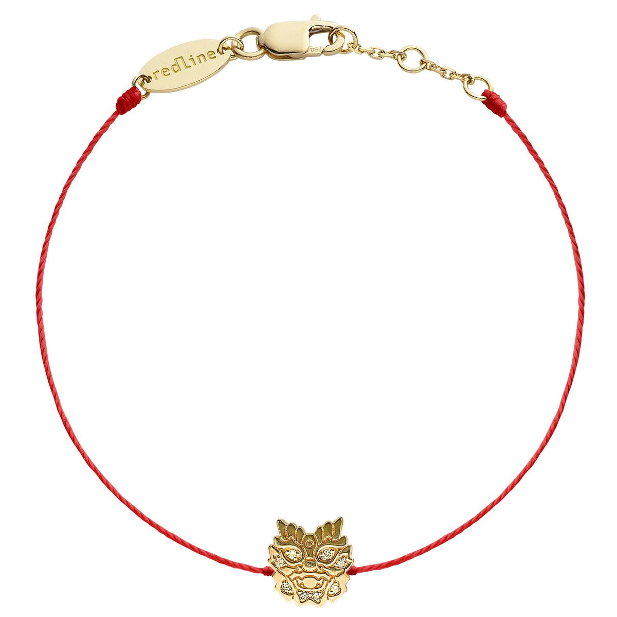 Bracelet Mini Ryu Dragon Fil Or Jaune Diamant Blanc 0,020ct - Redline