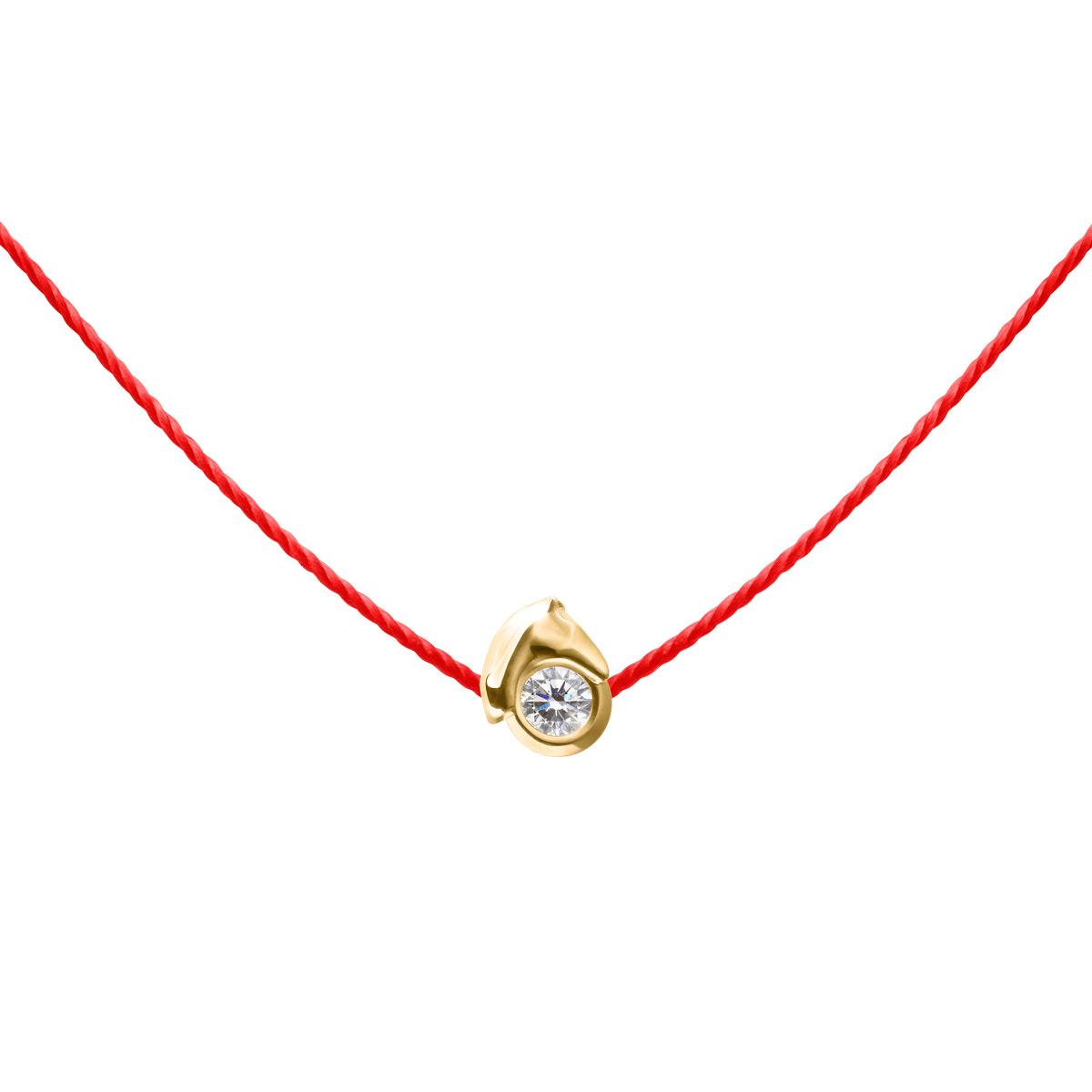 Collier fil Mini Horse RedLine cheval en or jaune avec diamant - Redline